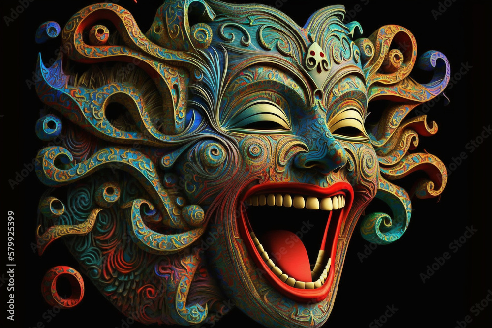 April fools day. April 1st. Fools. Mask of laughter and smiles. Joy and ...