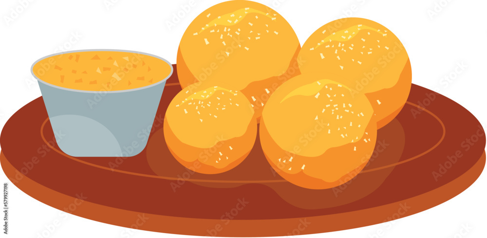 Indian traditional food ladoo vector color engraving Stock Vector ...