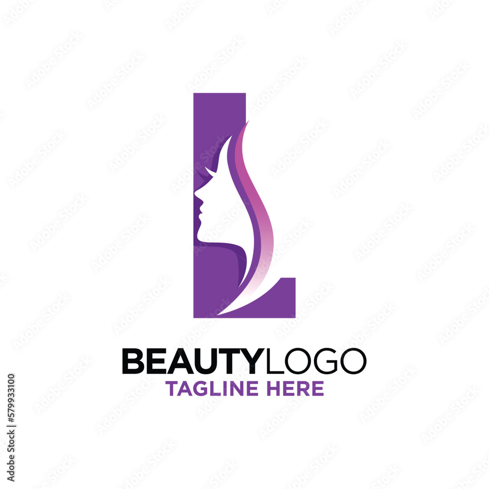 Letter L Beauty Face Logo Design Template Inspiration, Vector ...