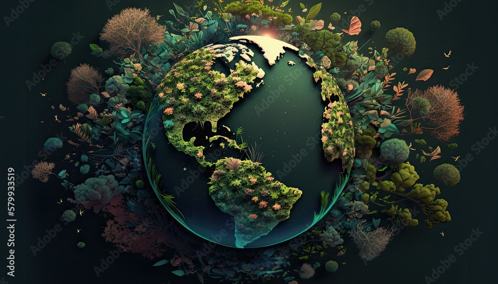 Earth Day: A Vibrant Eye-Catching Background Design Template of Earth ...