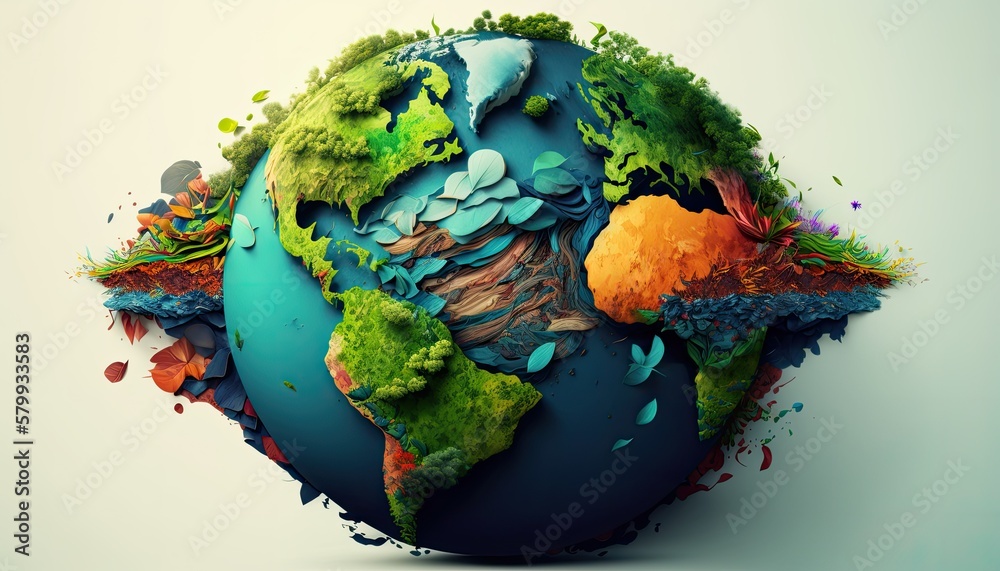 Earth Day: A Vibrant Eye-Catching Background Design Template of Earth ...