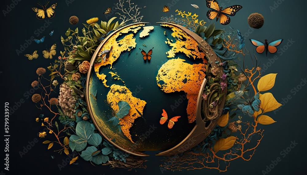 Ilustracja Stock: Earth Day: A Vibrant Eye-Catching Background Design ...