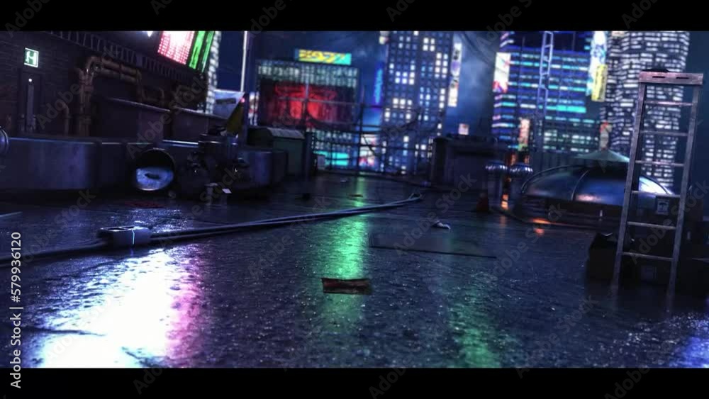 Vidéo Stock city in neon style. 80s retro wave background 3d animation ...
