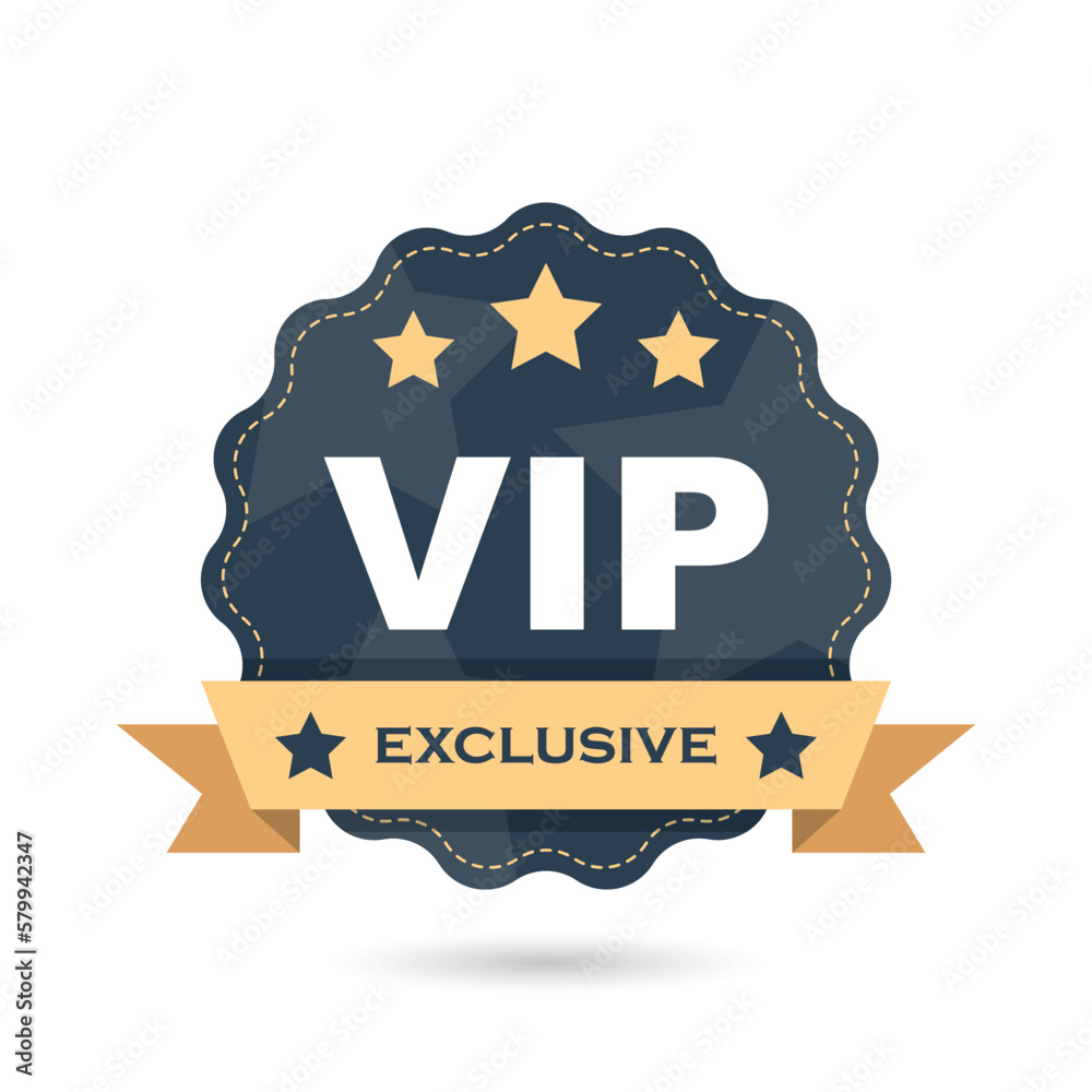 VIP badges icon in flat style. Exclusive badge vector illustration on ...