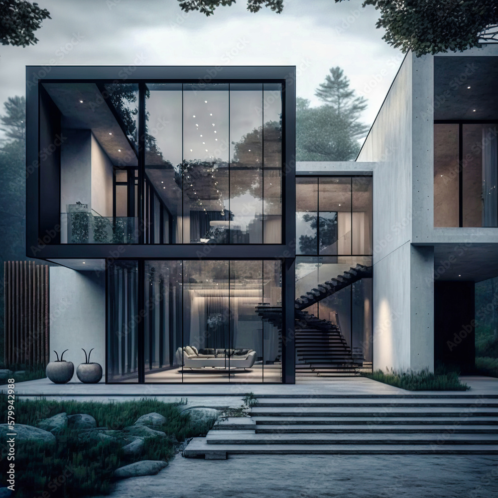 Amazing modern house, villa. Architectural exterior design. Inspiration ...