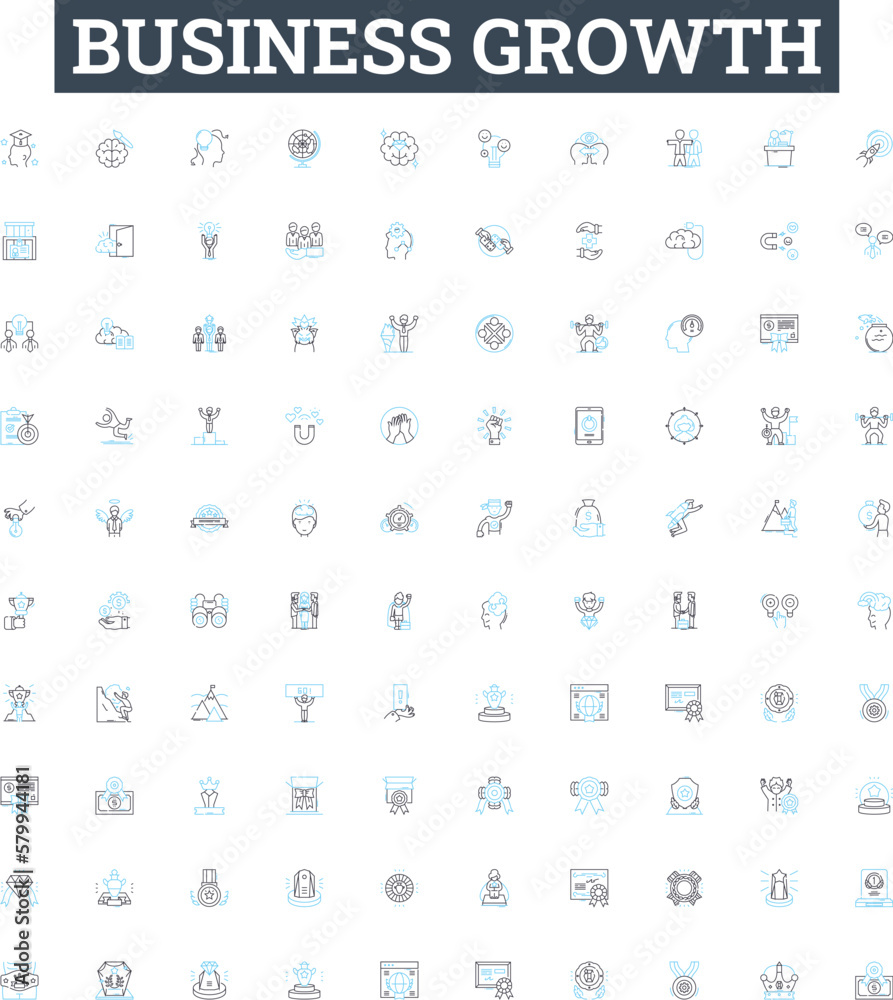 Business growth vector line icons set. Expansion, Prosperity, Expansion ...
