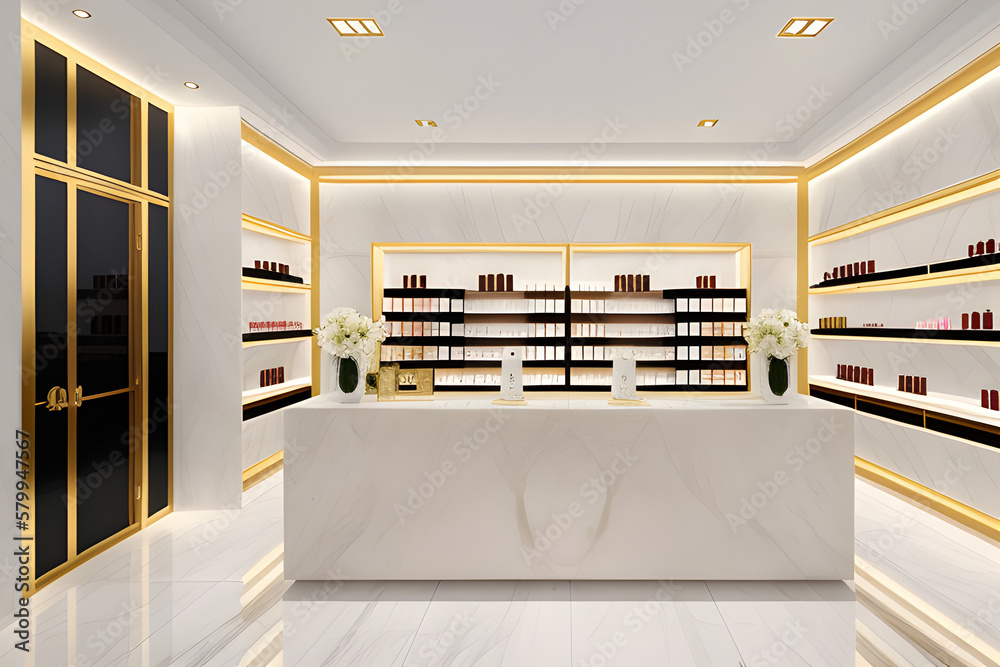 Empty white marble counter in elegant and luxury interior design of ...