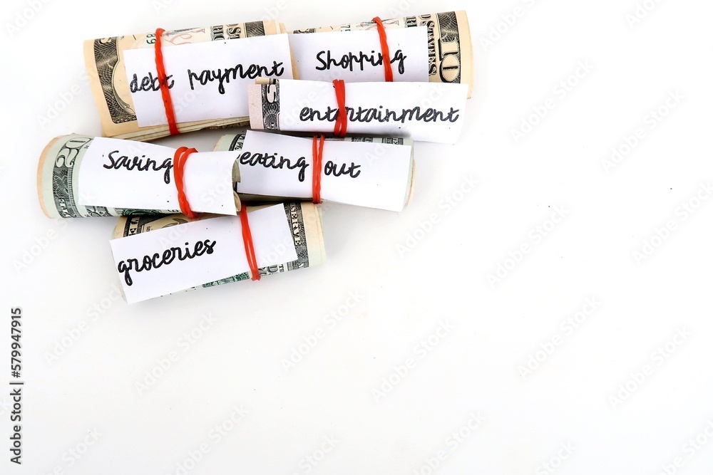 Money management saving budget plan -envelope method, small cash ...