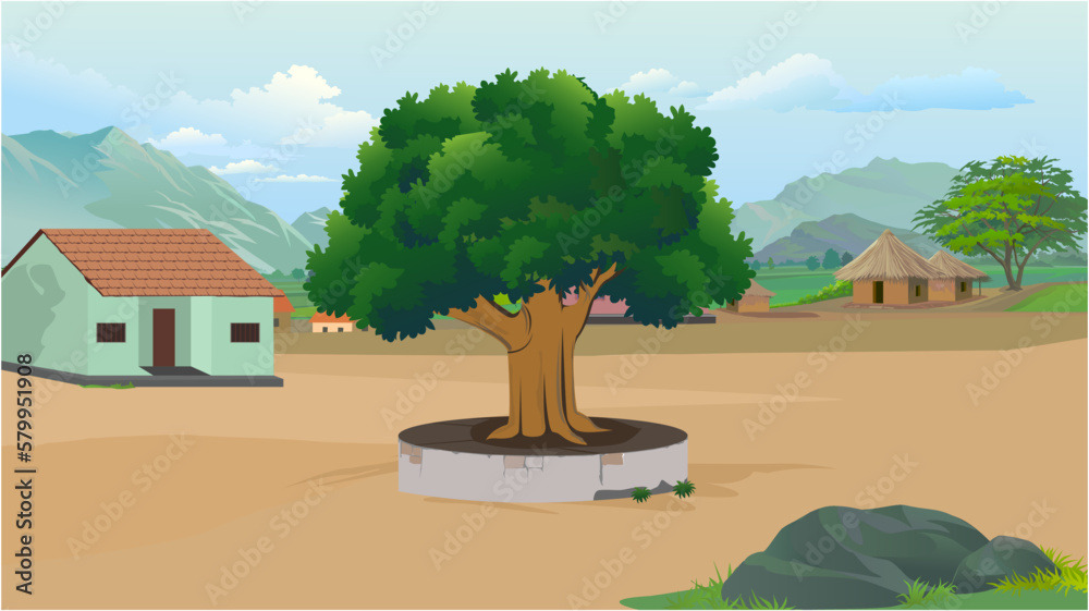 village house area traditional house. farmers village. route of farmers ...