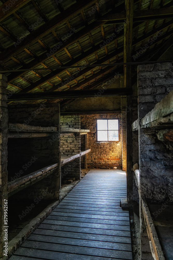 Prisoners barracks at Auschwitz II Birkenau WWII Nazi concentration ...