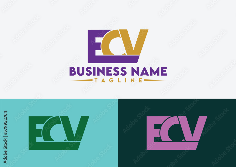 Letter ECV logo design, ECV letter logo Stock Vector | Adobe Stock