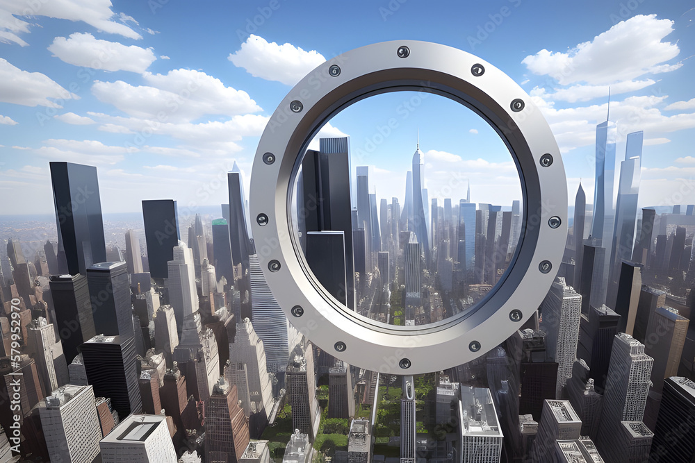 3d rendering illustration of a warp portal to another world and ...