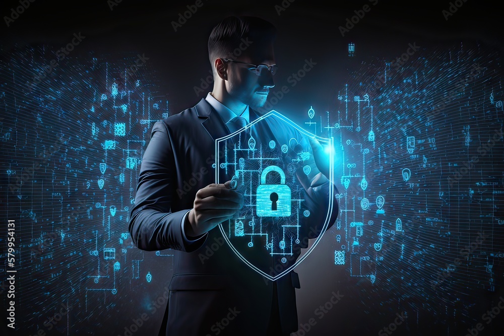 Cybersecurity and privacy concepts to protect data Stock Illustration ...