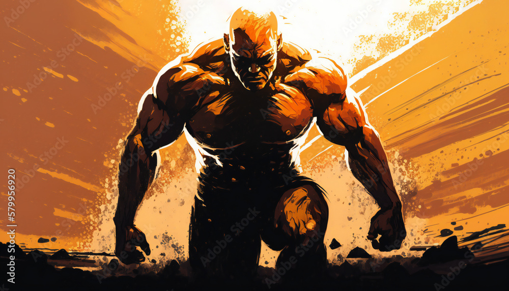 strong man ready Stock Illustration | Adobe Stock