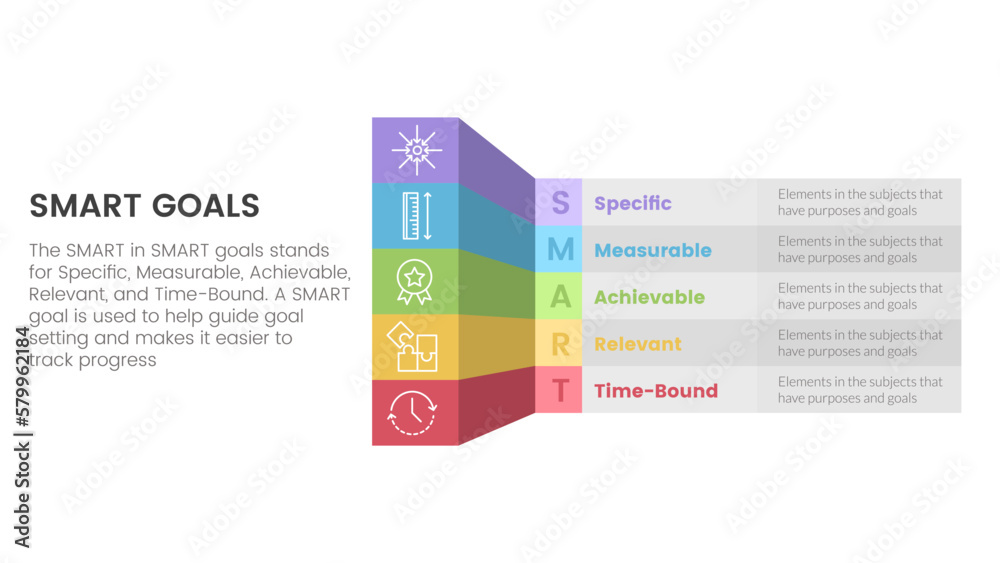 smart business model to guide goals infographic with box table shadow ...