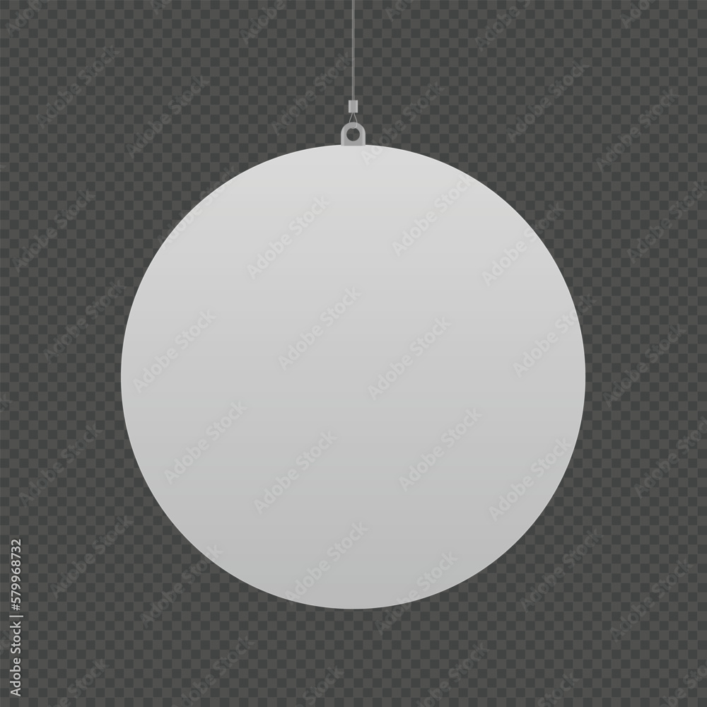 Empty clean hanging dangler mockup in geometric round circle shape on ...