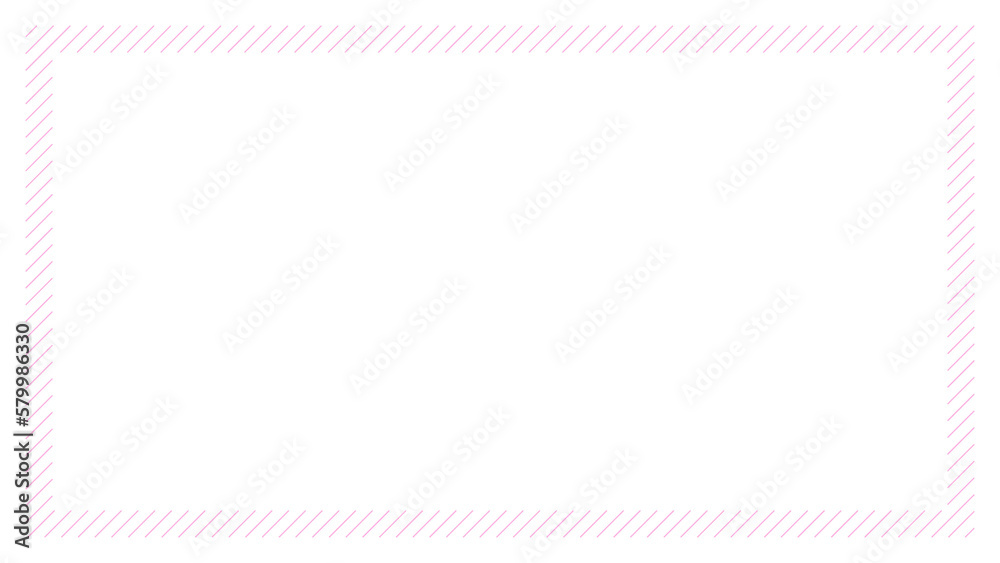 ピンク色のシンプルな斜めストライプフレーム素材 16：9 PNG Pink striped frame Stock Illustration ...