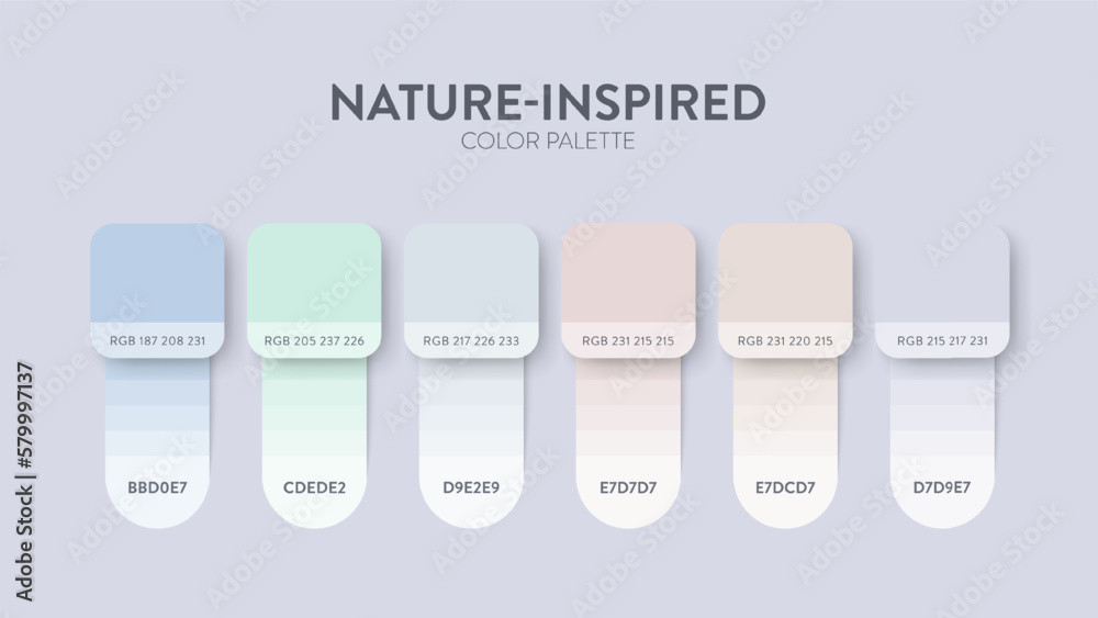 Color palette in Nature Inspired colour theme collections. Color ...