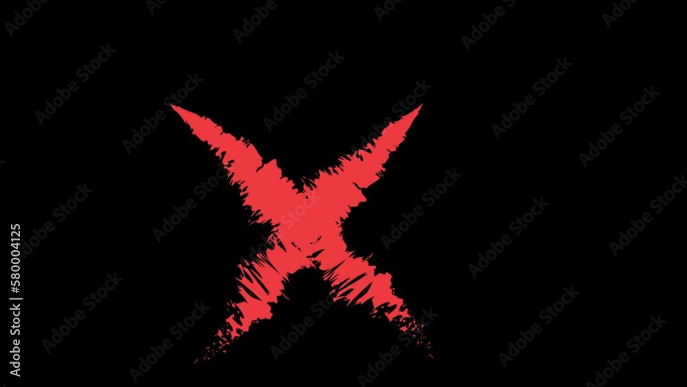 Check mark in green and cross in red animation with transparent ...