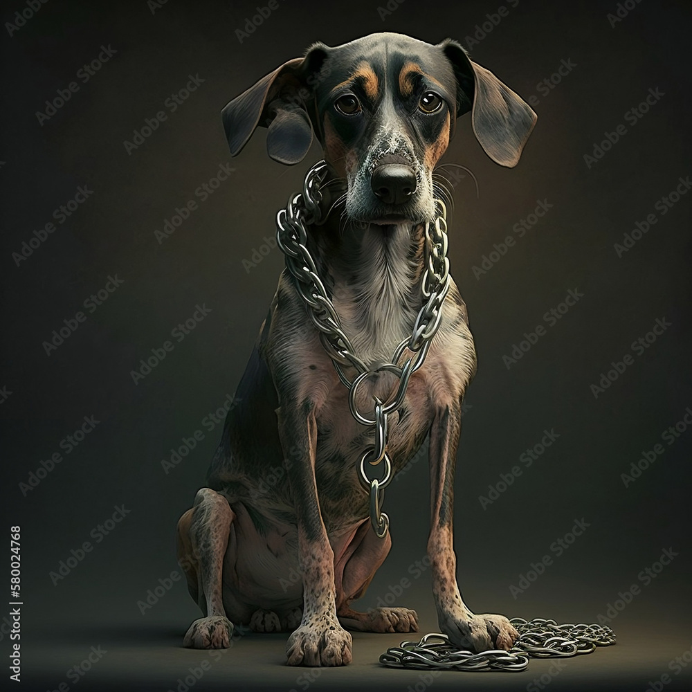 Abandoned and abused dog, generated with ai Stock Illustration | Adobe ...