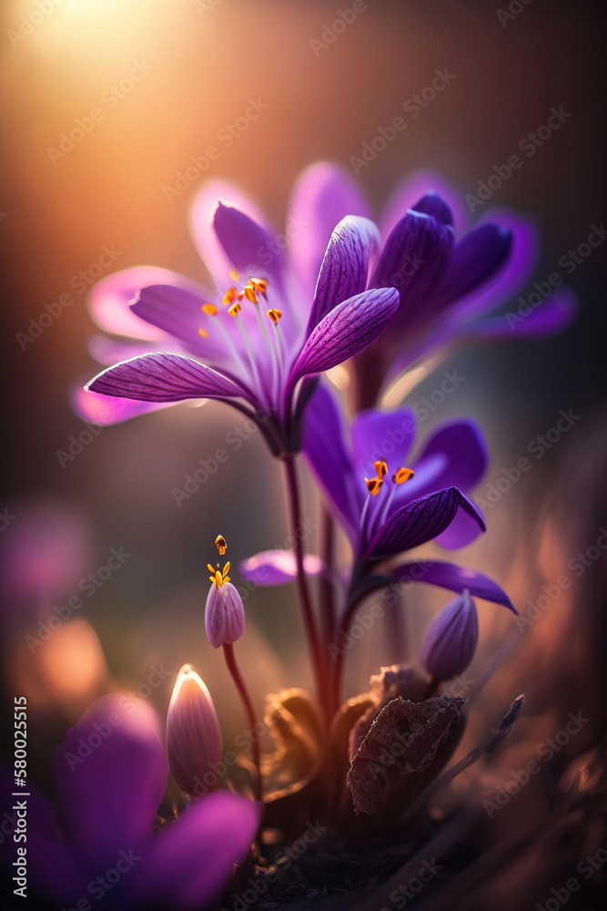 beautiful spring background, daylight, purple color background, cherry ...