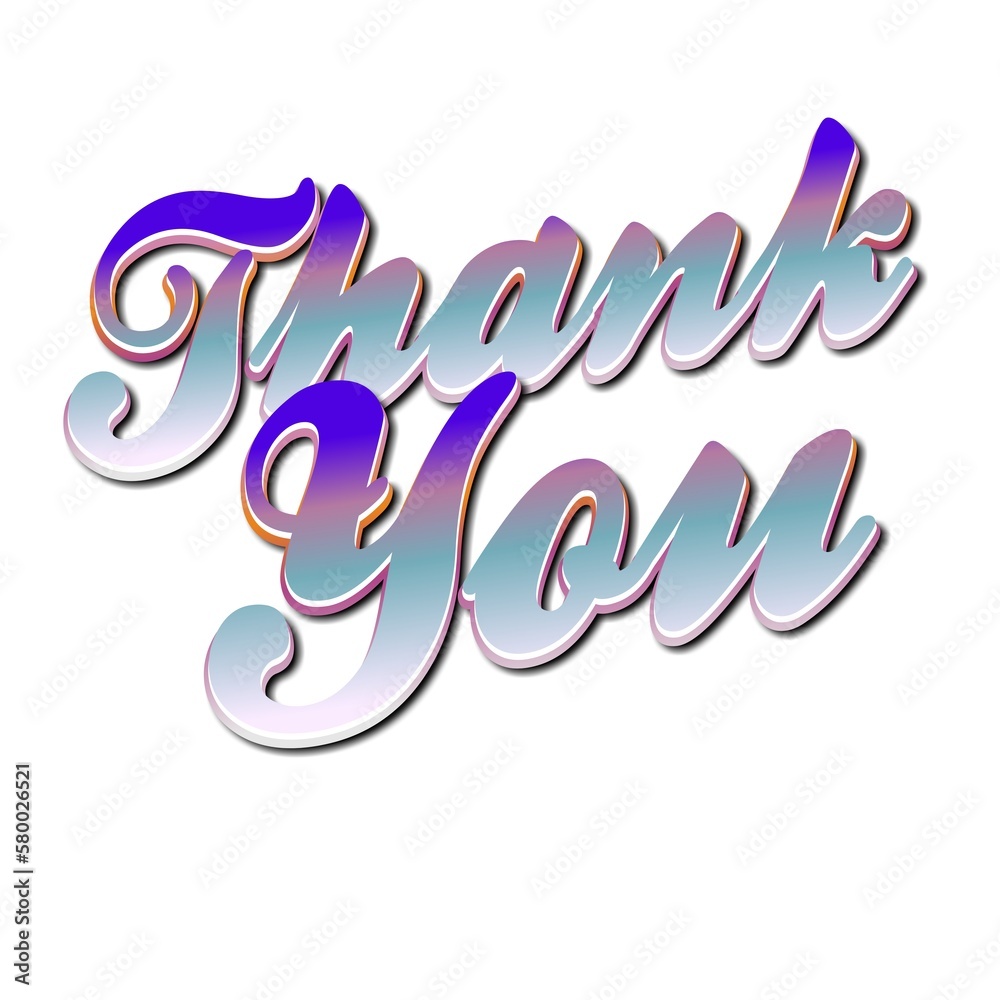 3d cursive Thank you in colorful colors Stock Illustration | Adobe Stock