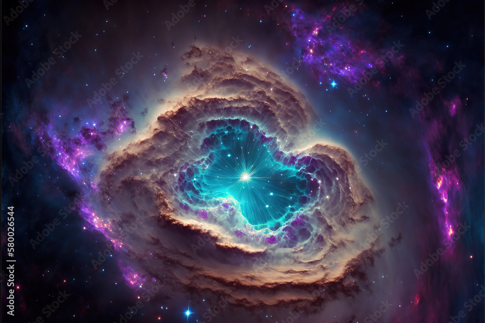 Pearl nebula with stars. Fantasy galaxy generative AI background Stock ...