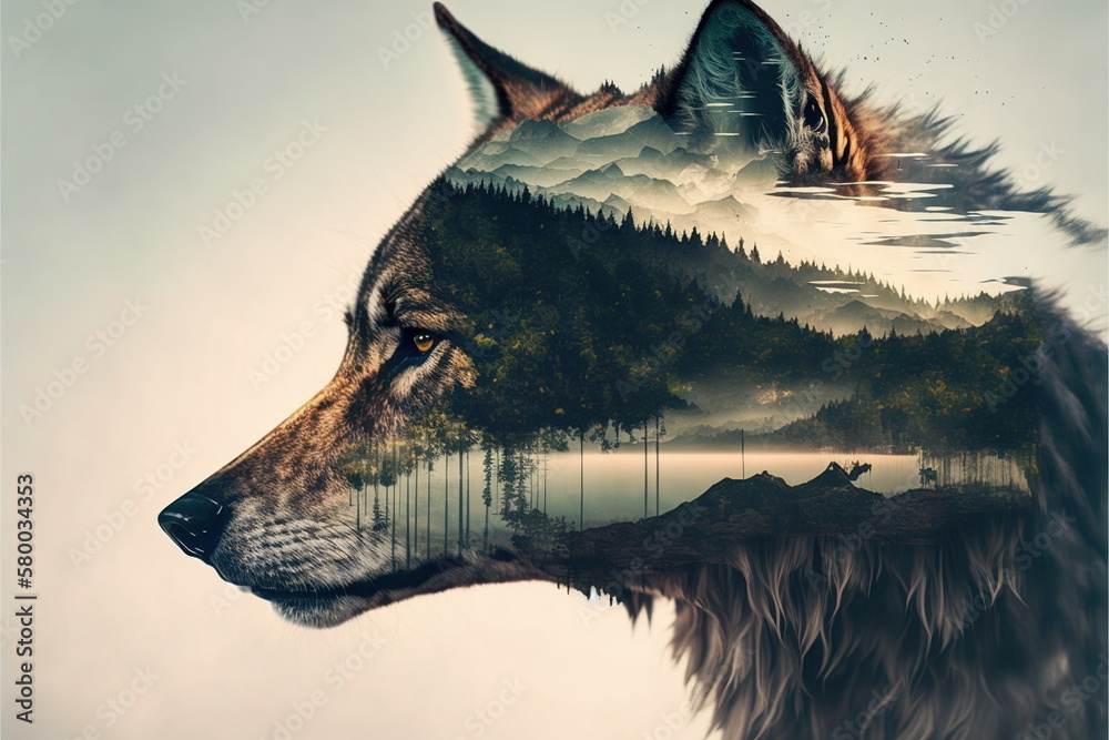 Majestic and powerful predator wildlife animal by lone grey wolf in ...