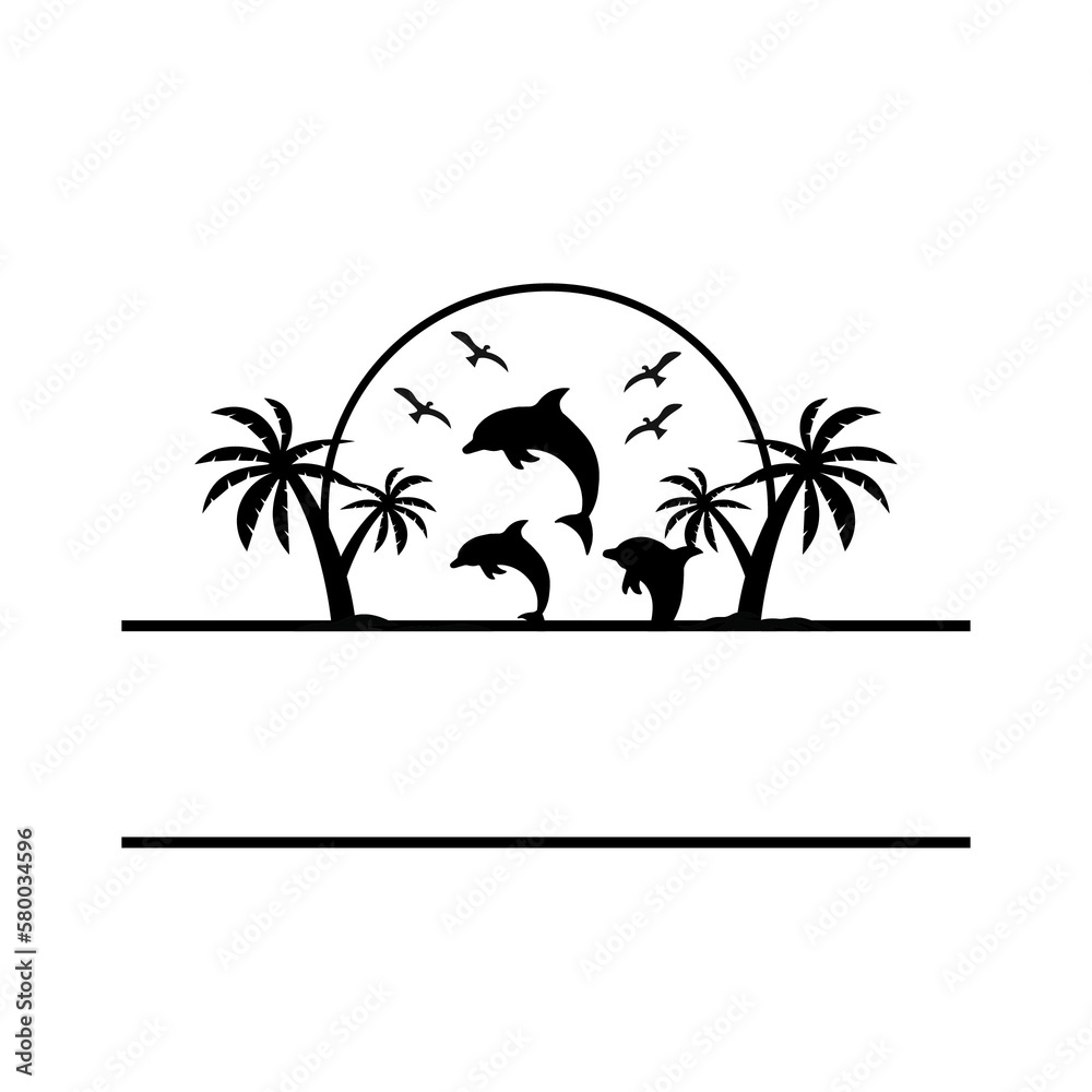 palm tree name frame monogram svg, Palm Trees svg, Beach Png svg ...