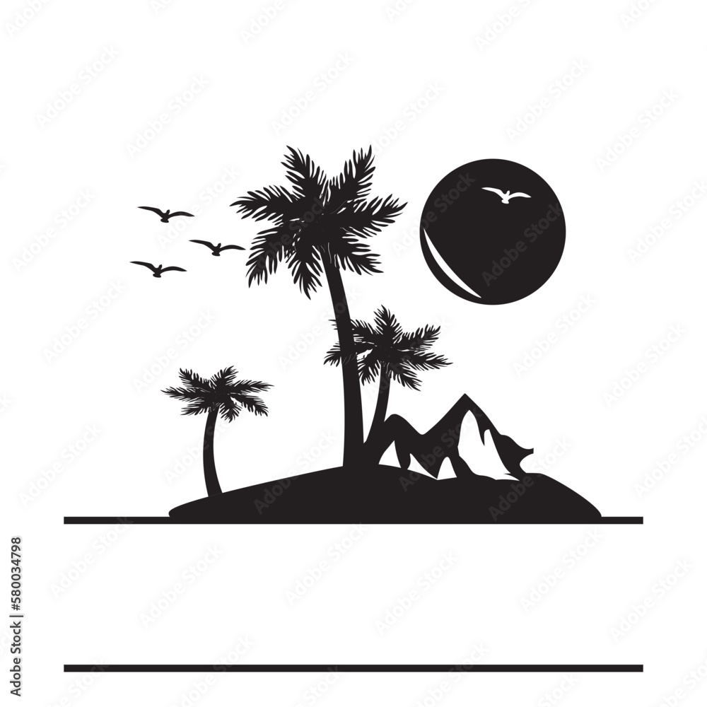 palm tree name frame monogram svg, Palm Trees svg, Beach Png svg ...