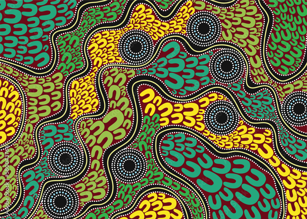 Aboriginal art vector people symbol background Stock Vector | Adobe Stock