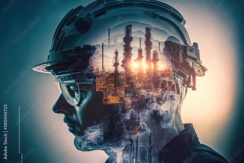 Wondrous image of modern oil refinery technology efficiently processes ...