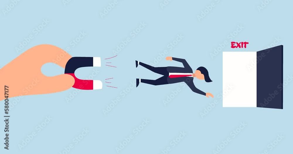 4k flat reduce resignation rate for important talent animation. boss ...