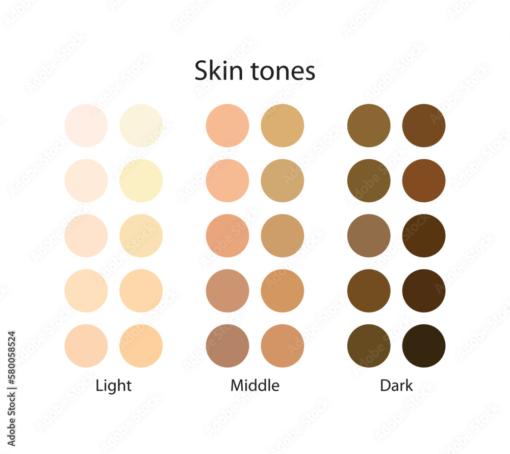 Human skin tones set Stock Vector | Adobe Stock
