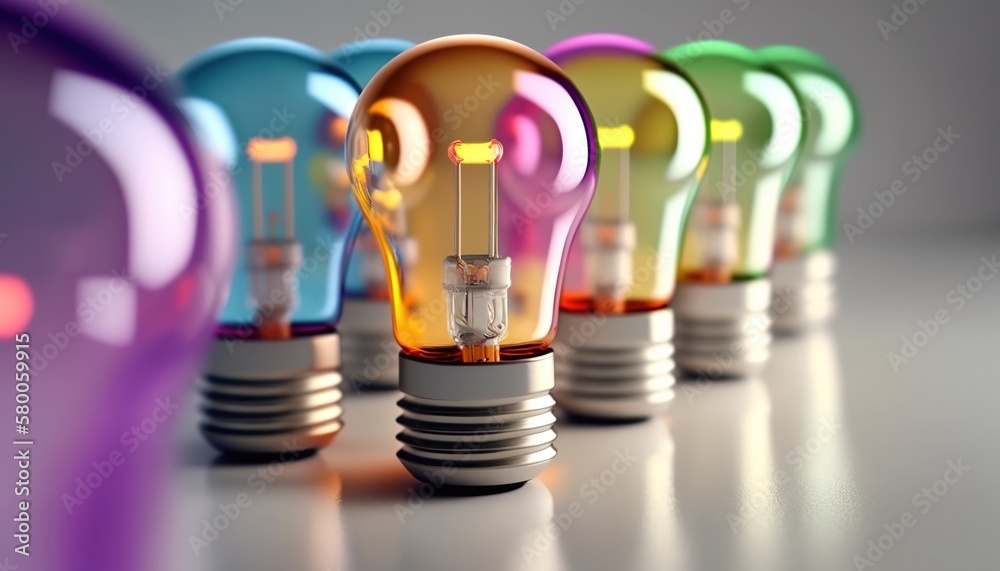 Different Colored Colorful Lightbulbs Representing Diversity and ...
