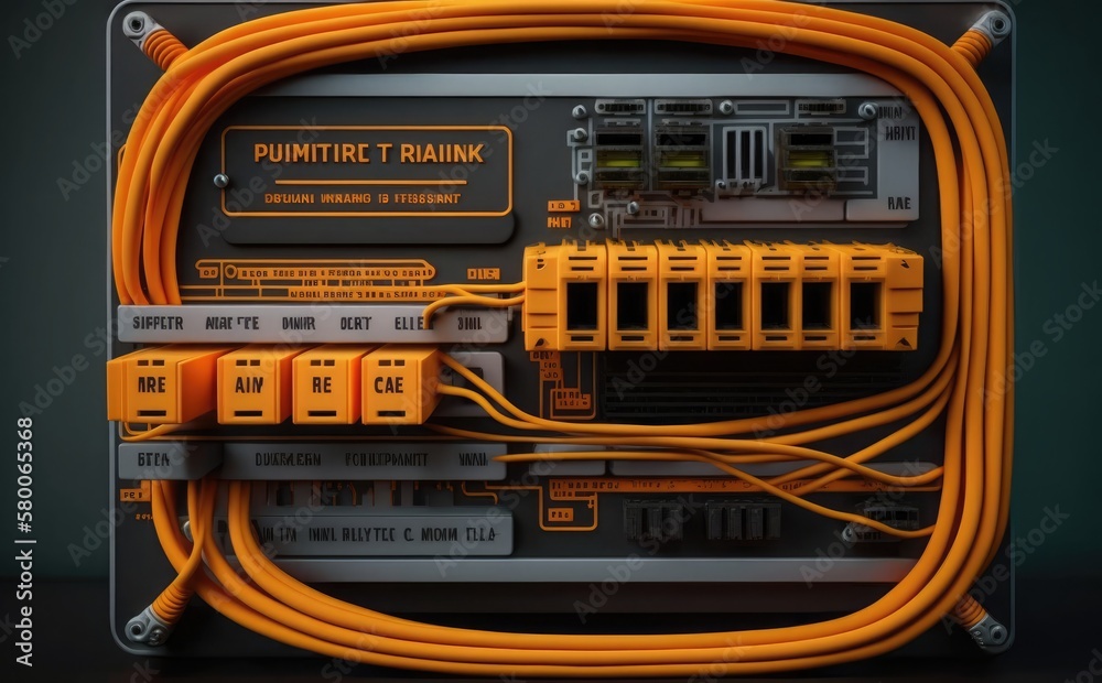 Network switch and ethernet cables connected or Network switch and ...