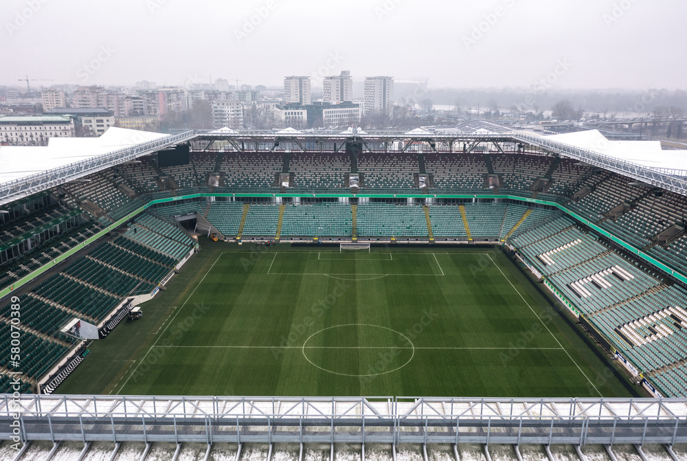 Warsaw, Poland - March 2023: Aerial view of the Polish Army Stadium ...