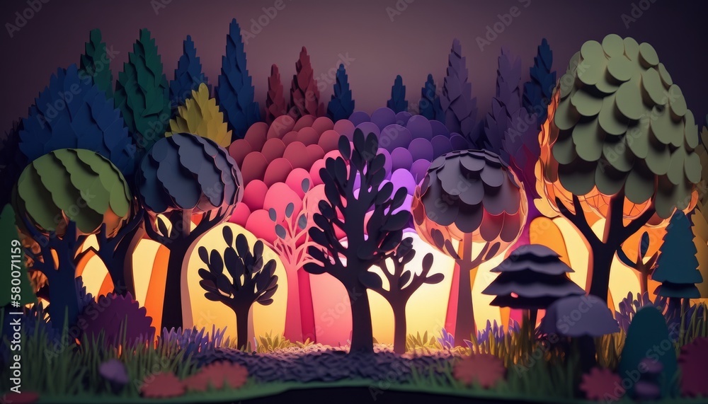 Three-Dimensional Harmony of the Sunset Forest: A Papercraft ...