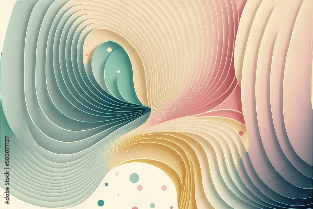 Abstract art of curve line in pastel color pattern. Concept of enormous ...