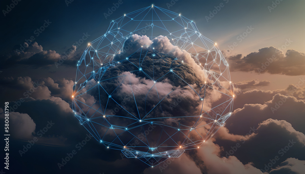 Ilustrace „Beauty and intricacy of cloud architecture. The platform and ...