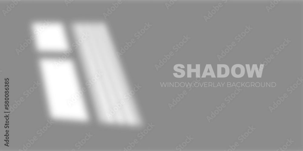 Light from window on the wall shadow overlay. Sunlight glowing through ...