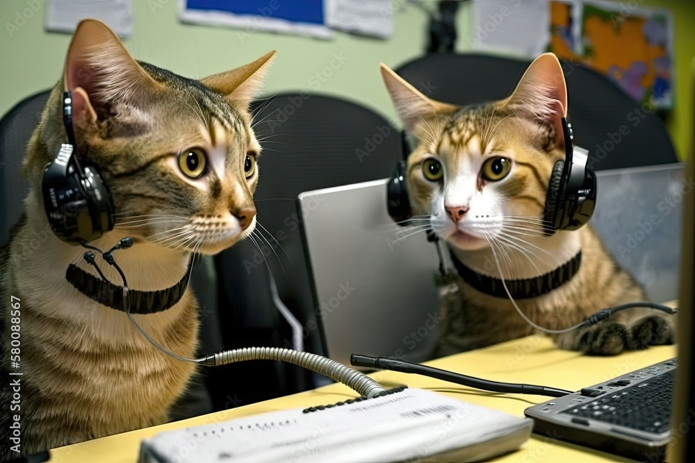 Call Center Funny Cat