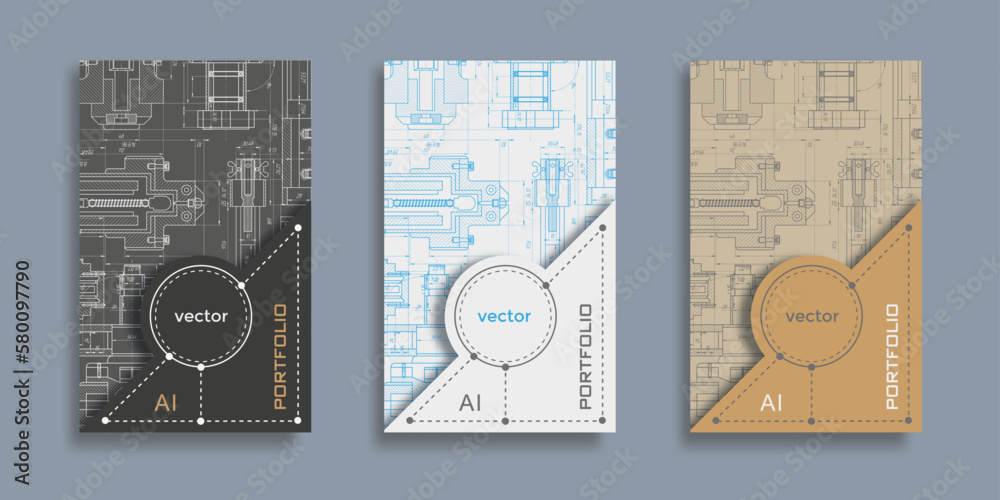 Mechanical Engineering drawing .Brochure templates or cover book, page ...