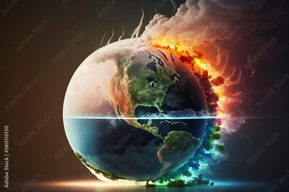The Earth is burning due to the increase in global temperatures caused ...