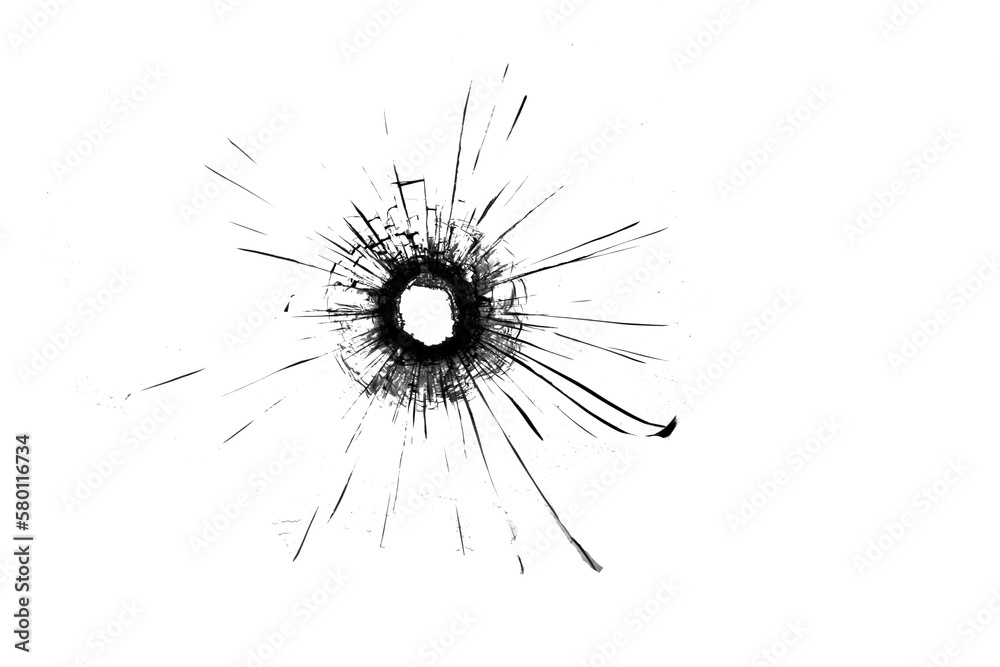 The texture of broken glass. Bullet hole Stock Photo | Adobe Stock
