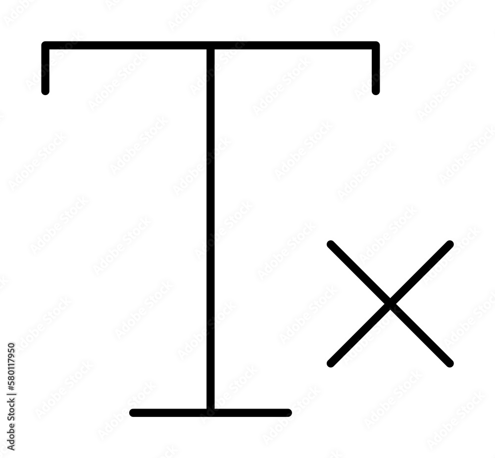 formatting, remove, text icon. Element of text and sign for mobile ...