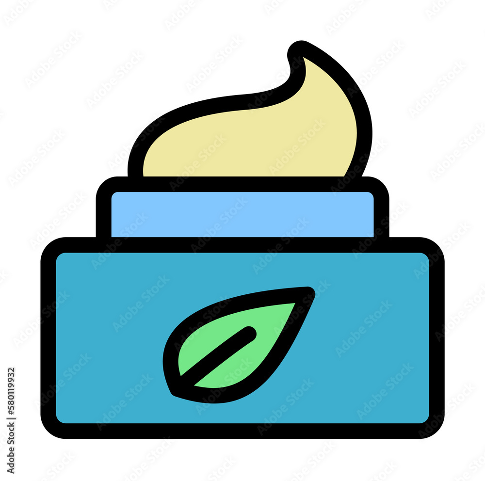 Moisturizer cream leaf icon. Simple color with outline elements of ...