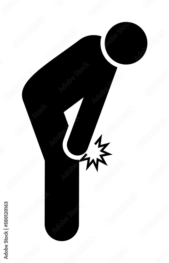 Man, fall, leg, cramp icon. Element of amyotrophic lateral sclerosis ...