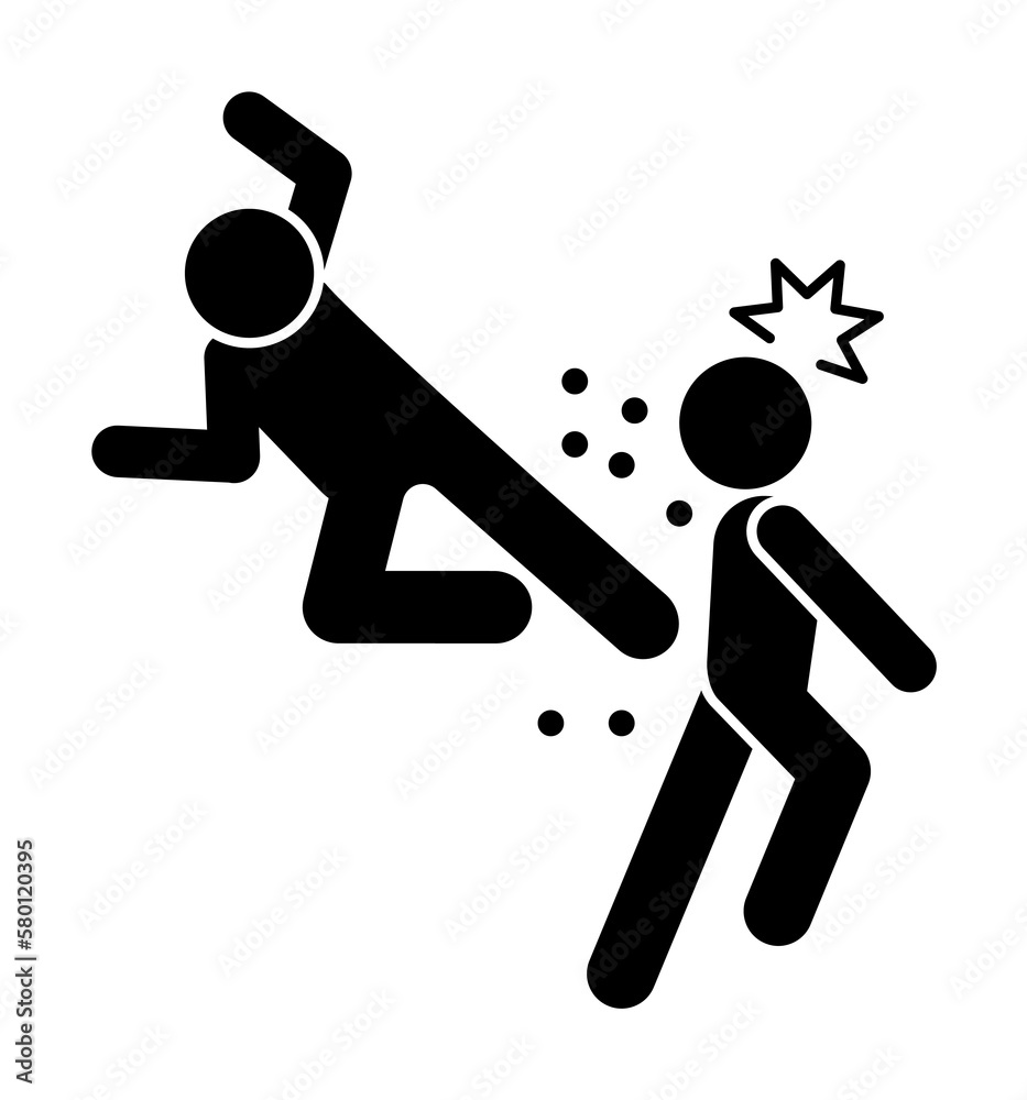 Flying man kick icon. Simple pictogram of fighting icons for ui and ux ...