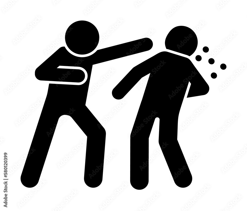 Jaw men kick hit icon. Simple pictogram of fighting icons for ui and ux ...